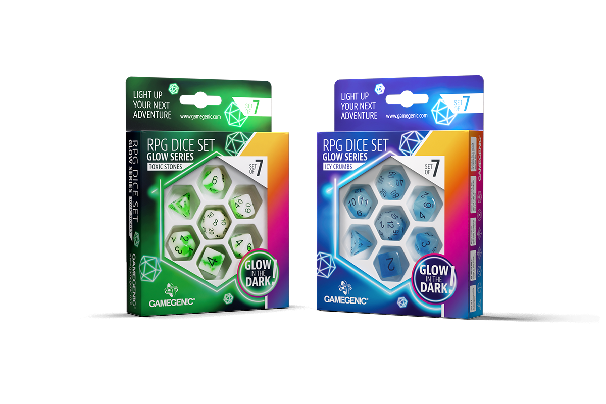RPG DICE SET (set of 7)GLOW SERIES - Gamegenic